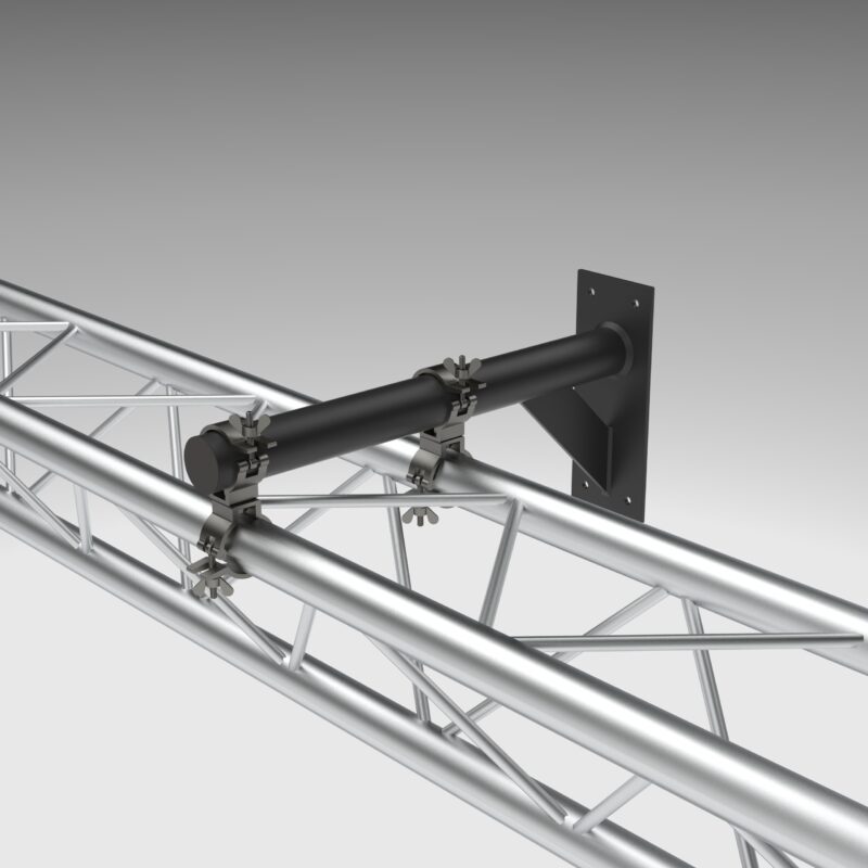 Universal pipe mount for wall mounting (black) - Stacky Halterungen